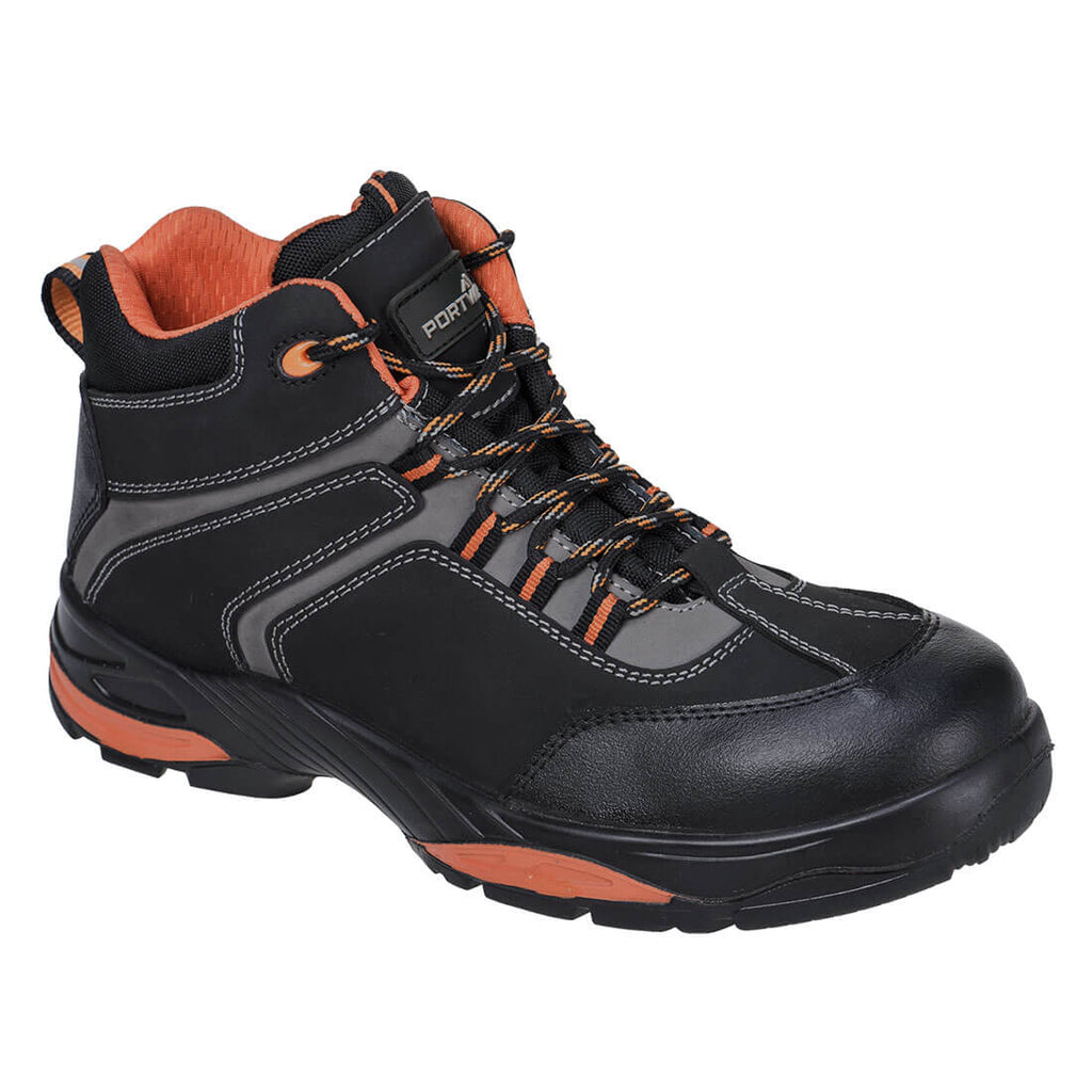 Portwest Composite Nubuck Leather Ankle Boot S3S HRO FO SR - Black ...