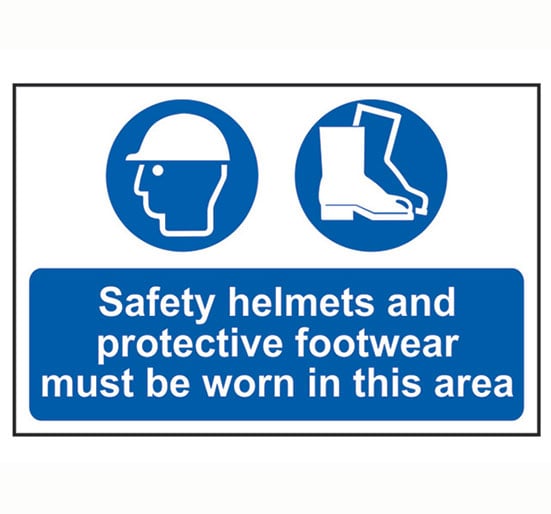 Scan Safety Helmets + Footwear To Be Worn PVC 400 x 600mm - Singl ...
