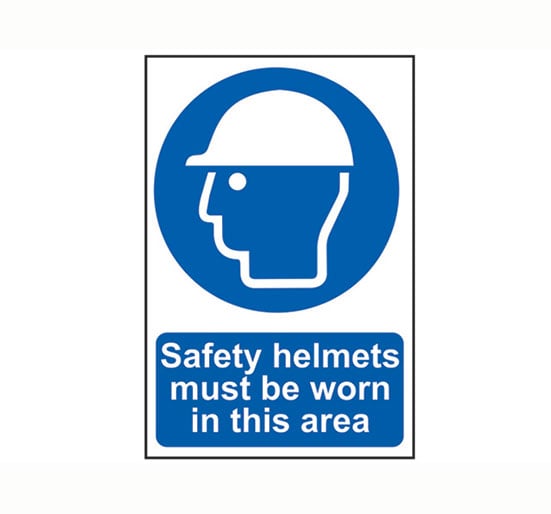 Scan Safety Helmets Must Be Worn in This Area - PVC 400 x 600mm ...